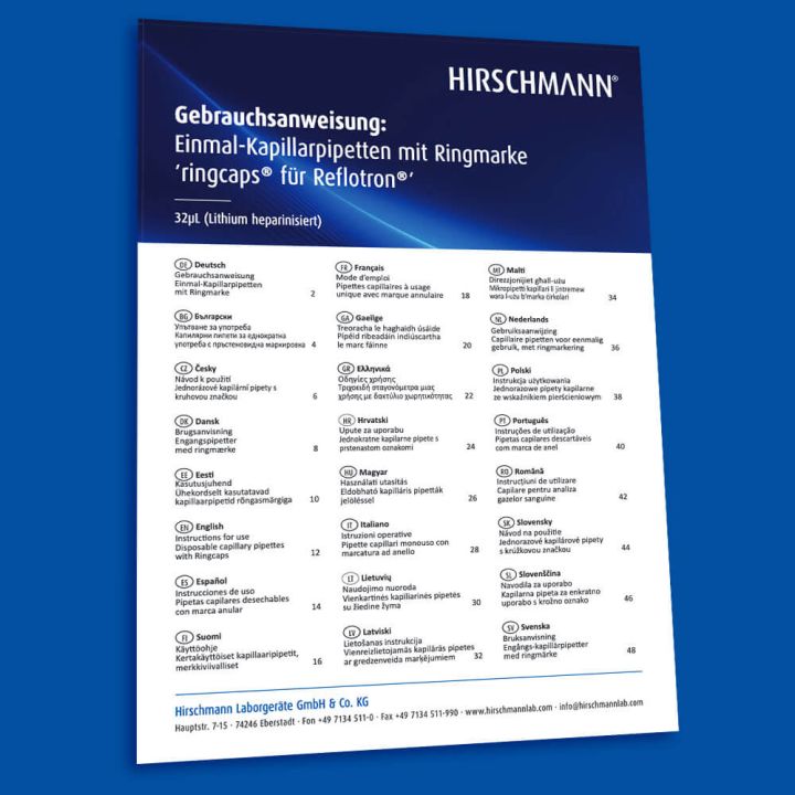 Reflotron – Instructions for use – Hirschmann Laborgeräte